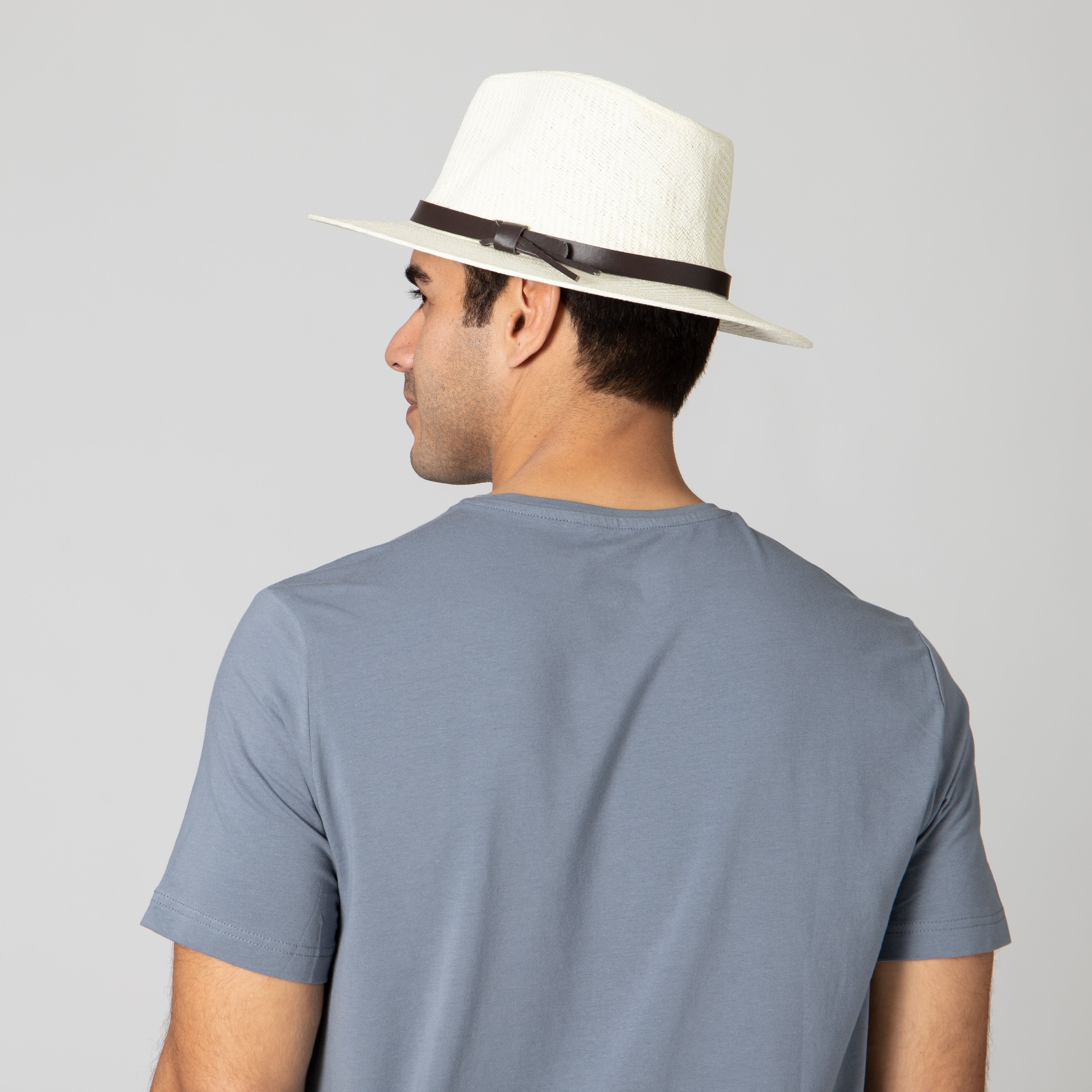 Men's Paper Fedora With Faux Leather Band - The Headwear Collective